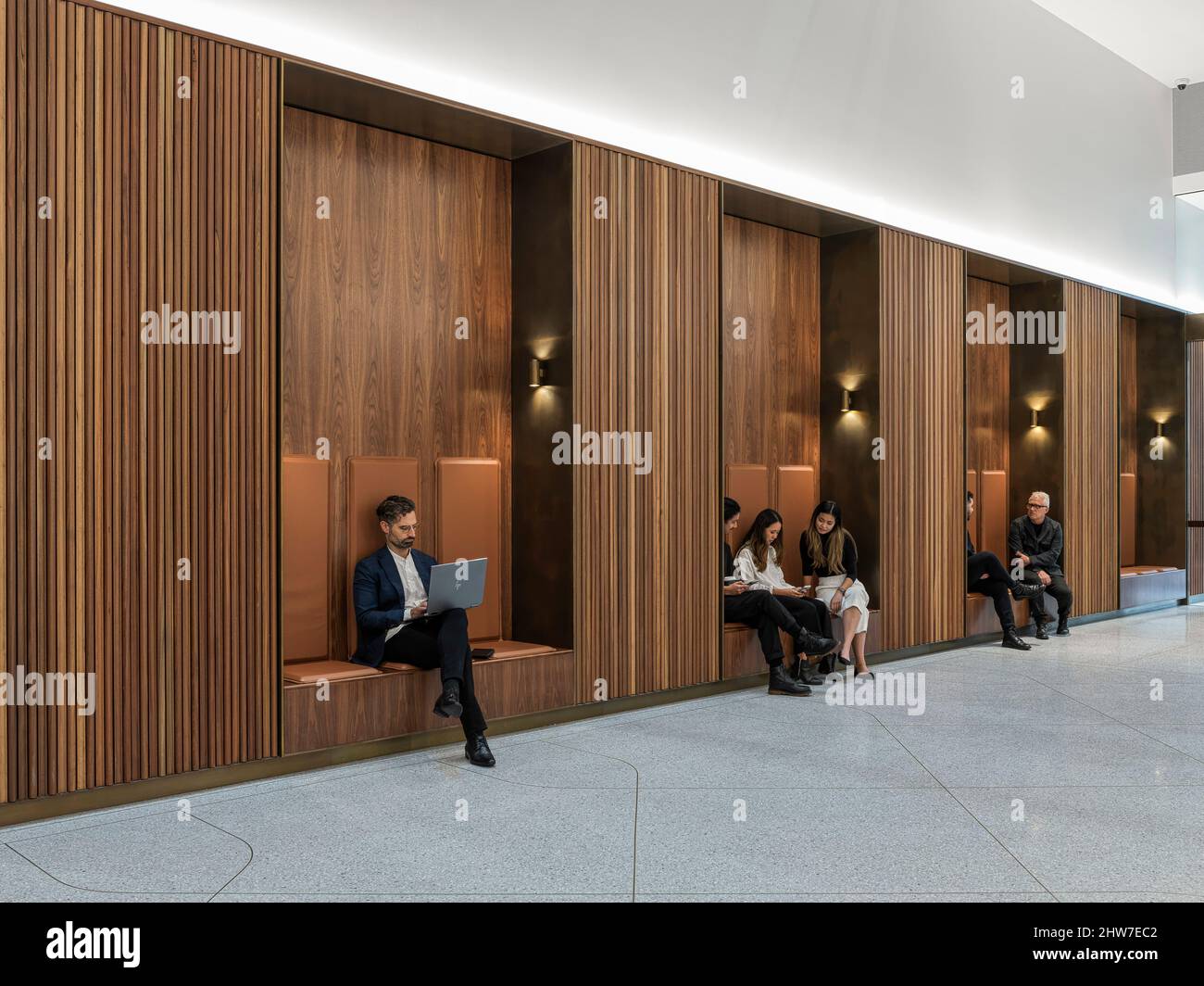 Lobby seating. 44 Martin Place, Sydney, Australia. Architect: Hassell ...