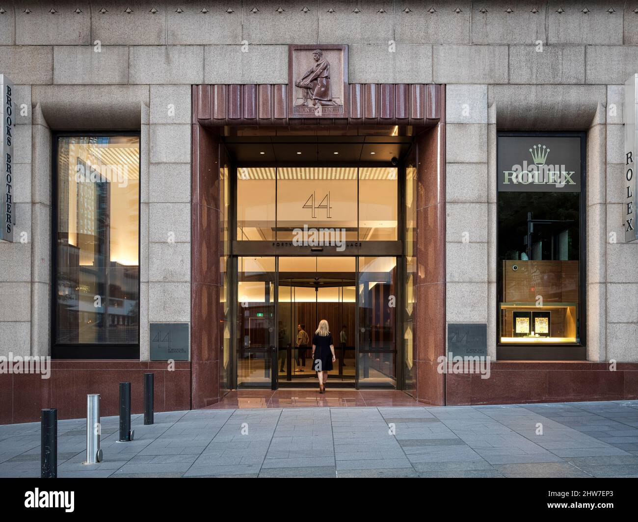 Street entrance featuring heritage panels. 44 Martin Place, Sydney ...