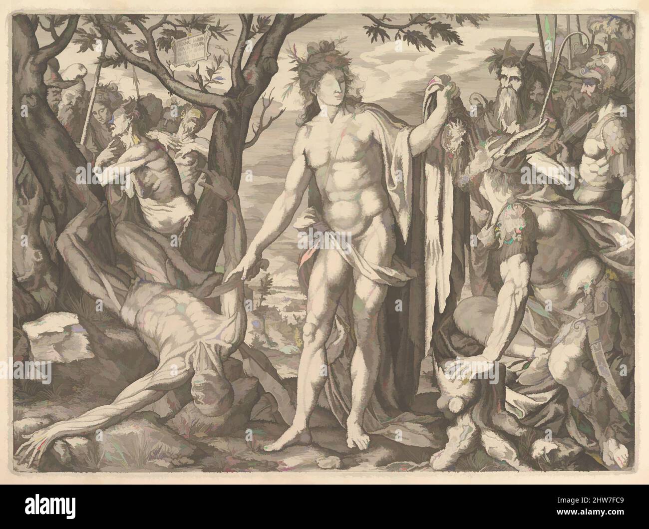 Art inspired by Apollo and Marsyas and the Judgment of Midas: at right ...