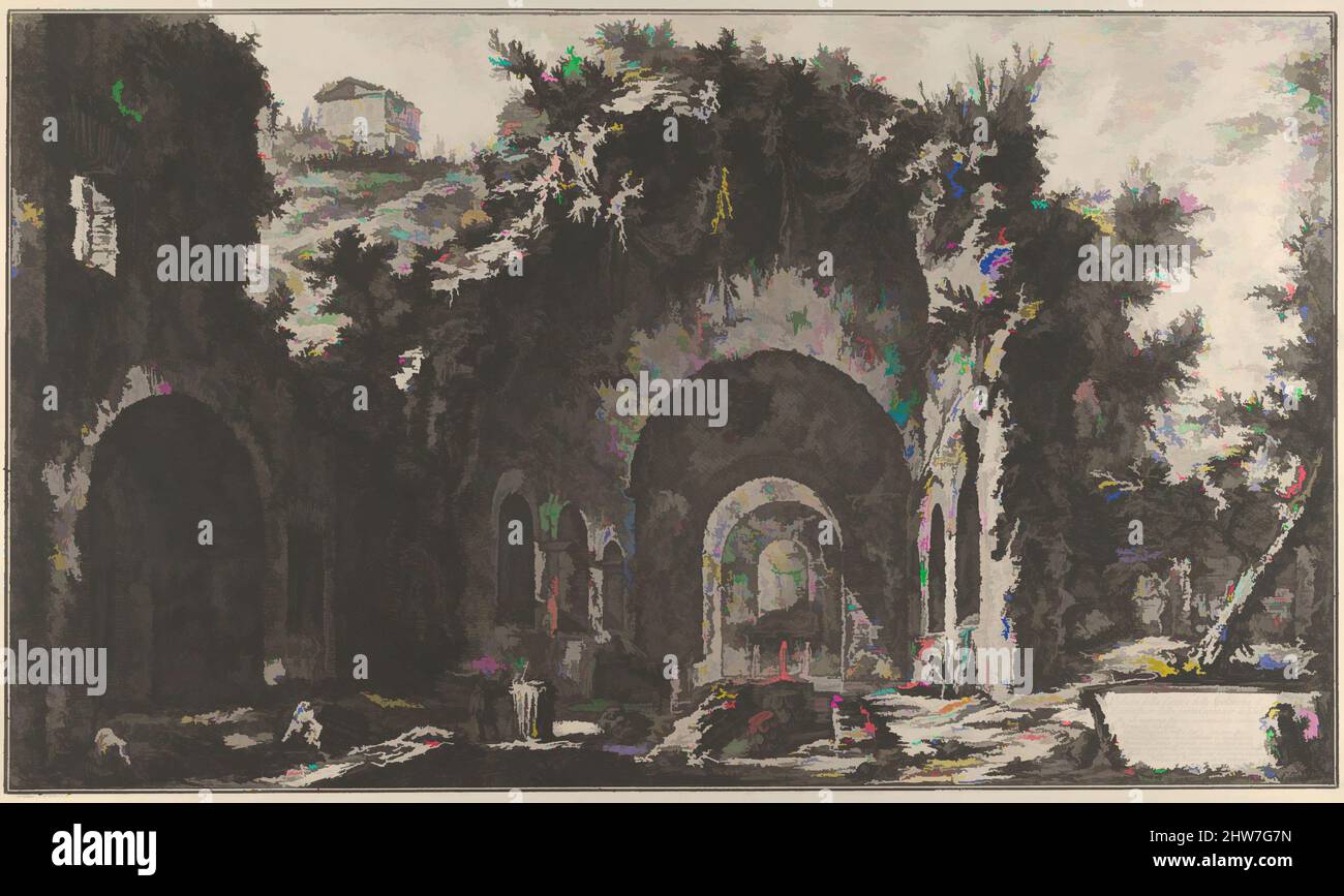 Art inspired by View of the fountainhead and the Grotto of Egiria ...