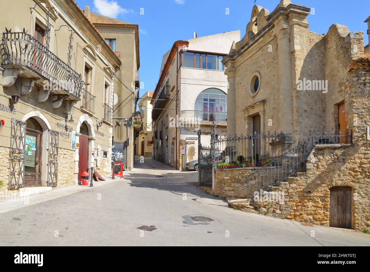 Characteristic narrow street in Acerenza, an old village in the ...