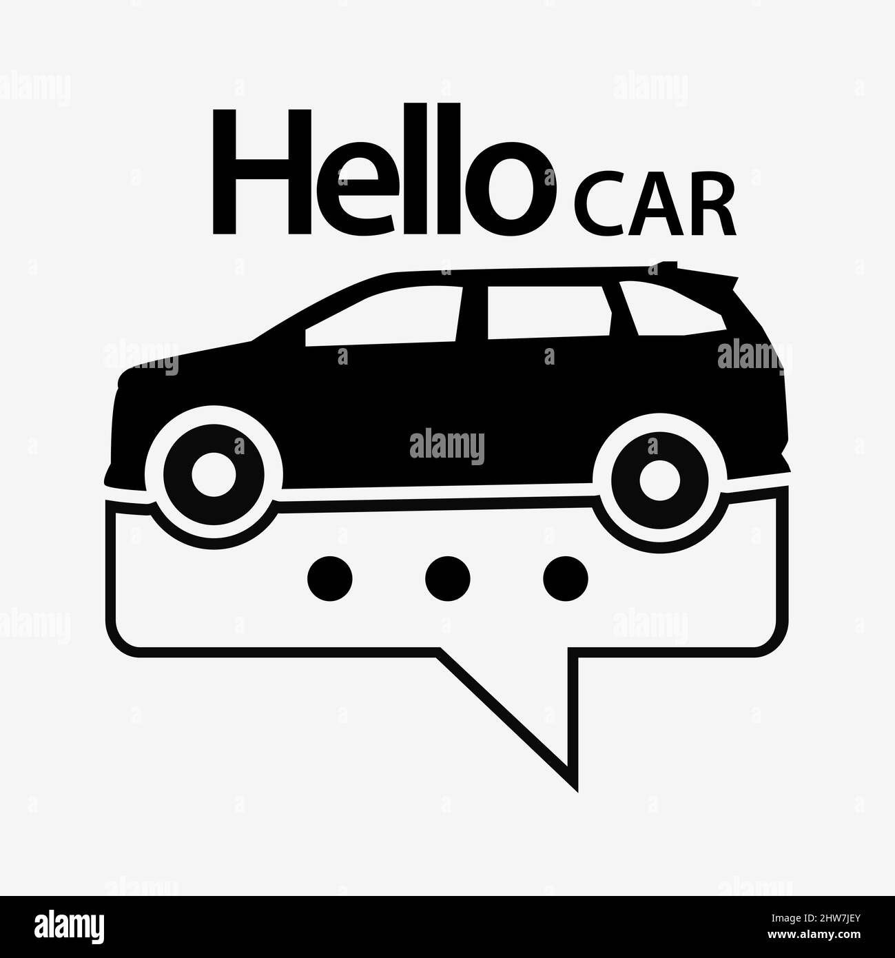 Hello Car Icon Vector. Flat design. Vector Illustration on white ...