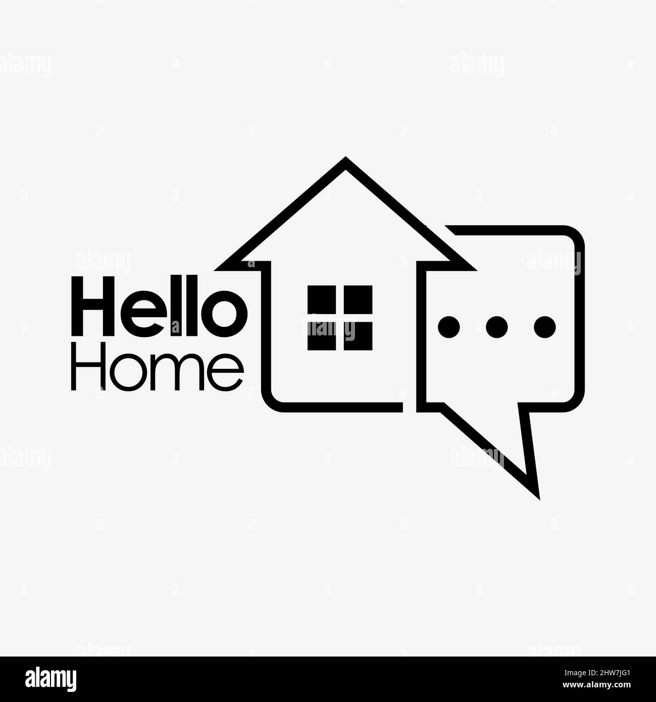 Hello Home Icon Vector. Flat design. Vector Illustration on white ...