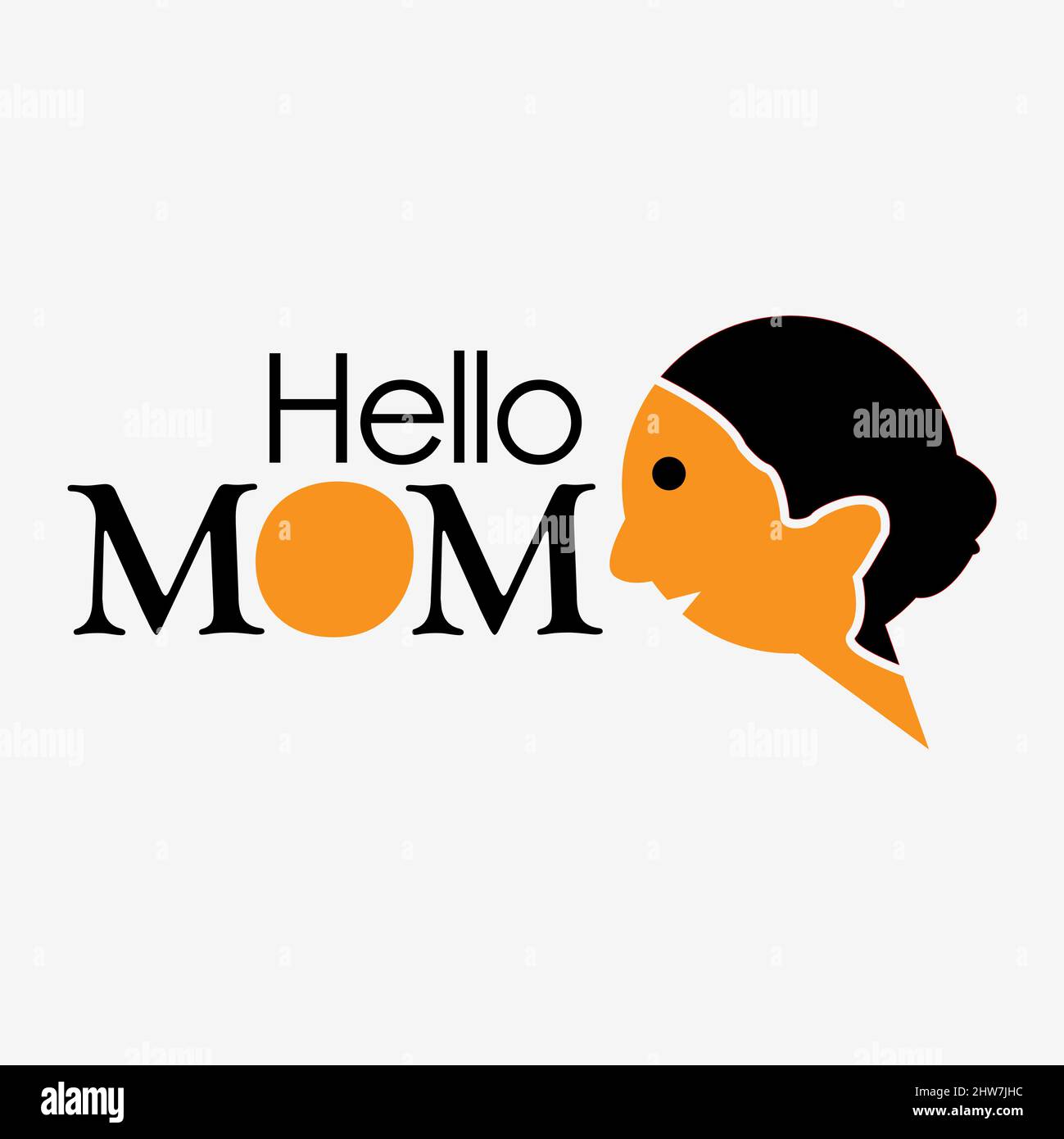 Hello Mom Icon Vector. Flat design. Vector Illustration on white ...