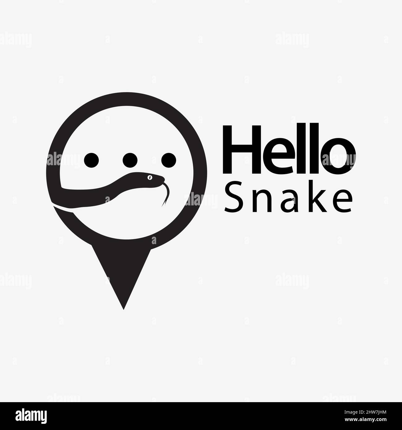 Hello Snake Icon Vector. Flat design. Vector Illustration on white ...