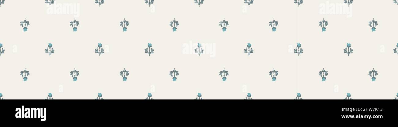 Gender neutral sprigged foliage seamless vector border. Simple ...