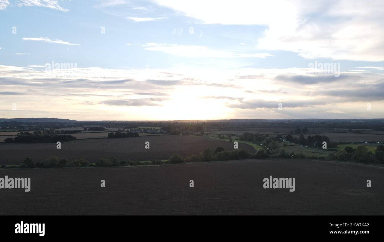 Aerial view sunset large agricultural hi-res stock photography and ...