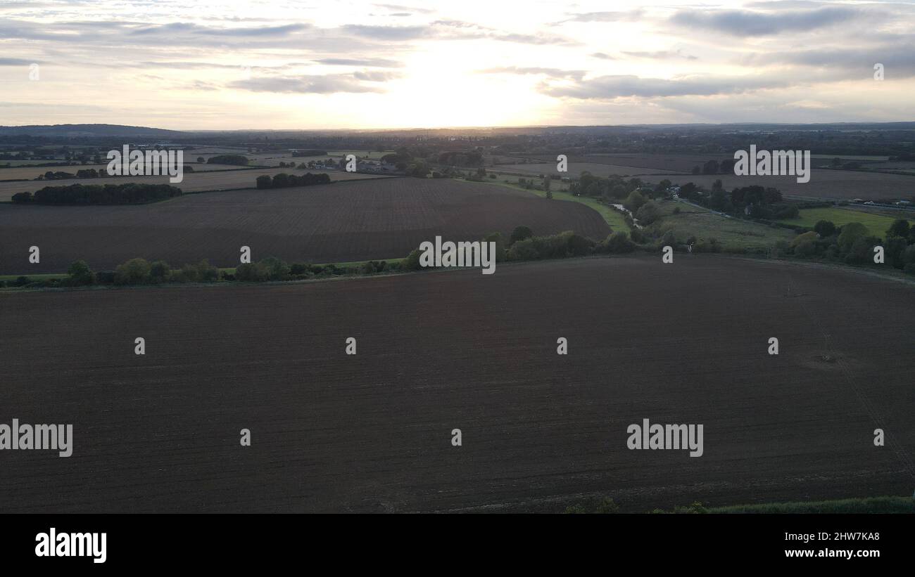 Aerial view sunset large agricultural hi-res stock photography and ...