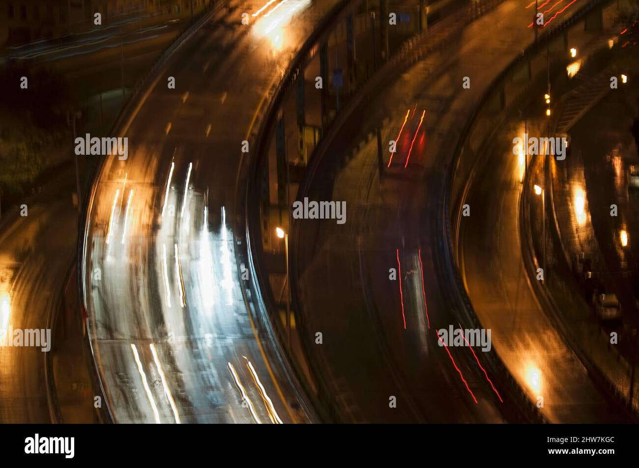 Slow-shutter speed abstract of highway and traffic Stock Photo - Alamy