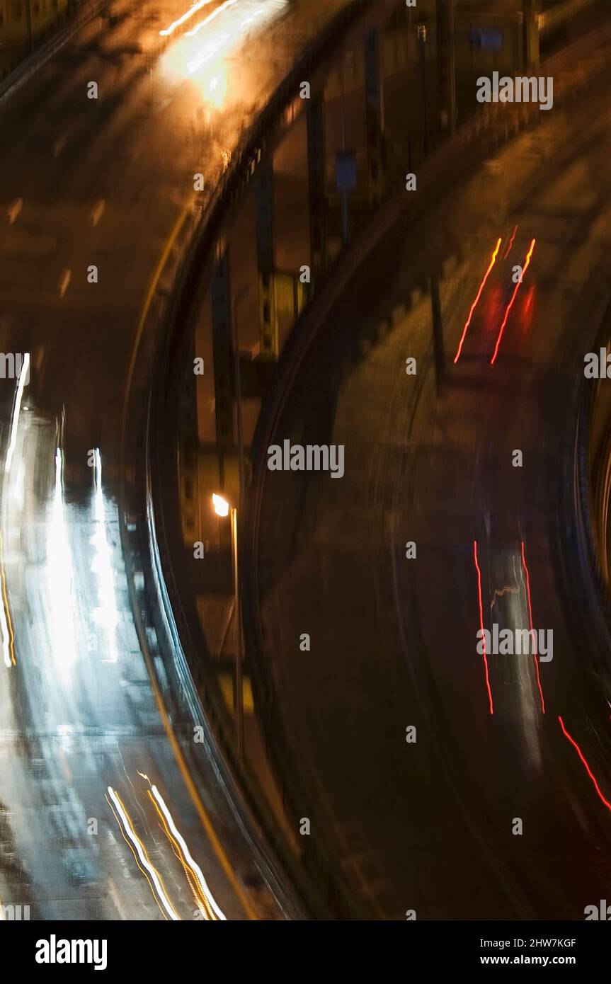 Slow-shutter speed abstract of highway and traffic Stock Photo - Alamy
