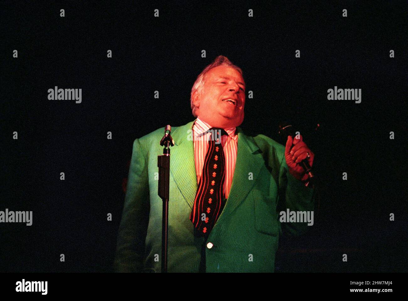 George Melly in concert in The Green Room of the Cafe Royal in London ...