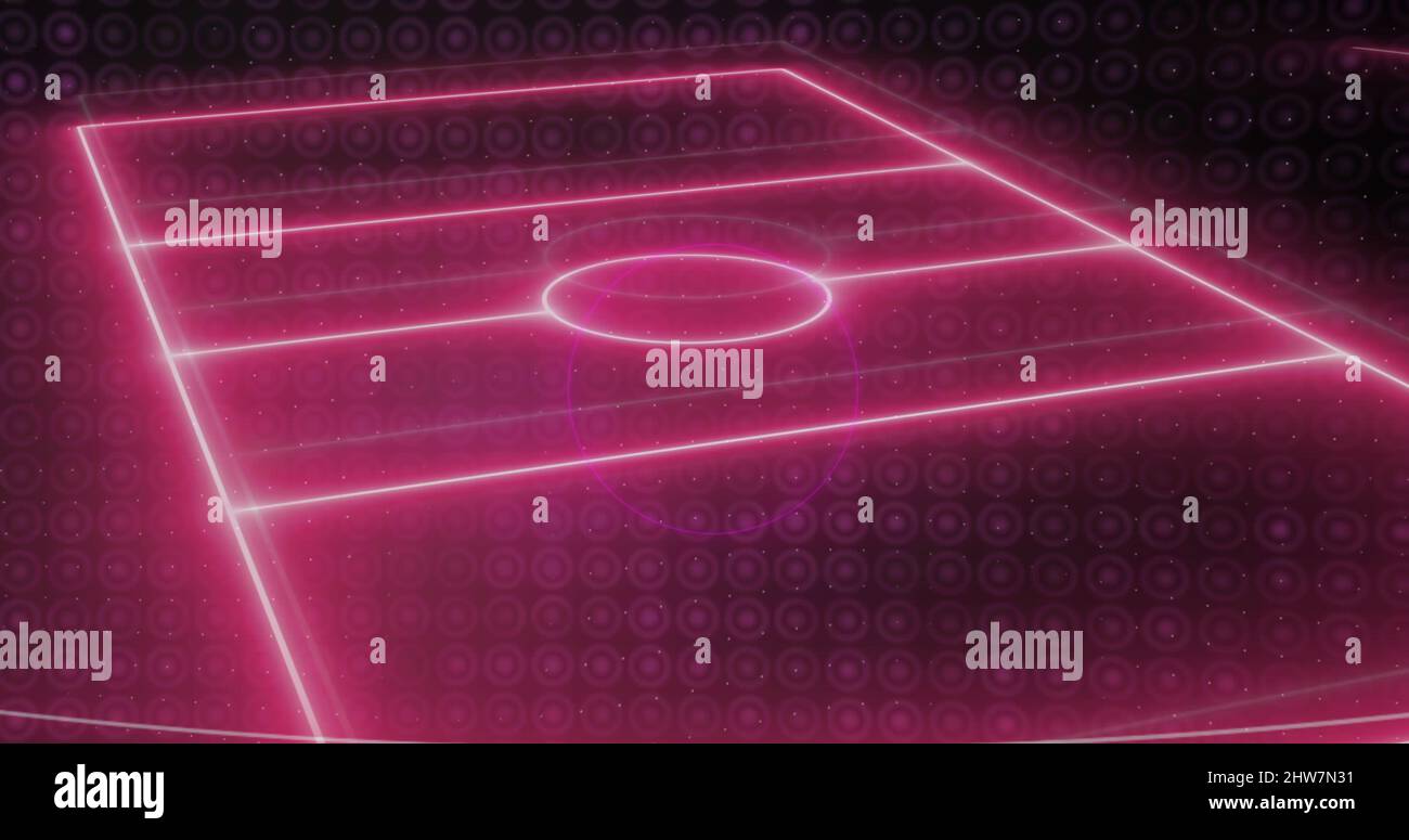 Image of neon pink sports field and neon geometric shapes Stock Photo ...