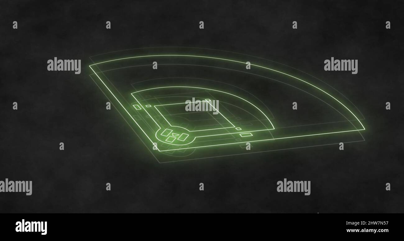 Image of neon green basketball field and lightnings Stock Photo - Alamy