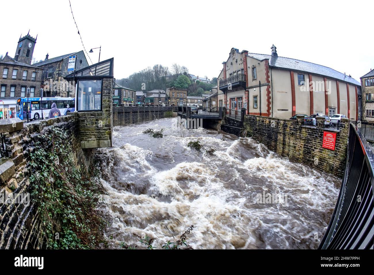 Holmfirth, West Yorkshire, England, 21st February, 2022, The storm ...