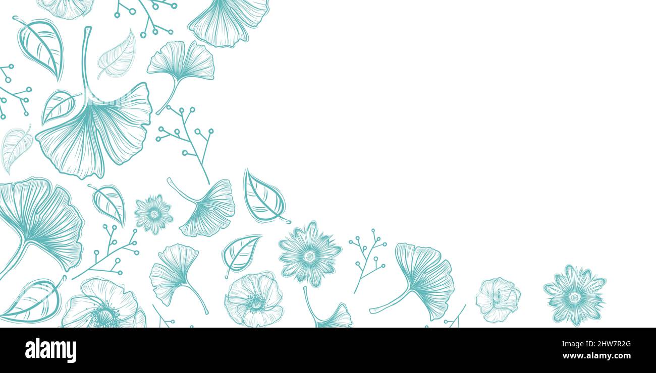 Seamless floral pattern outline illustration background Stock Photo - Alamy