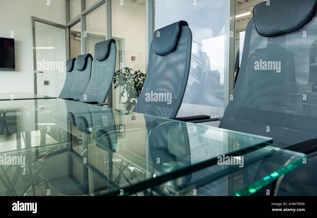 Meeting room interiors. A place for interaction and agreements Stock ...