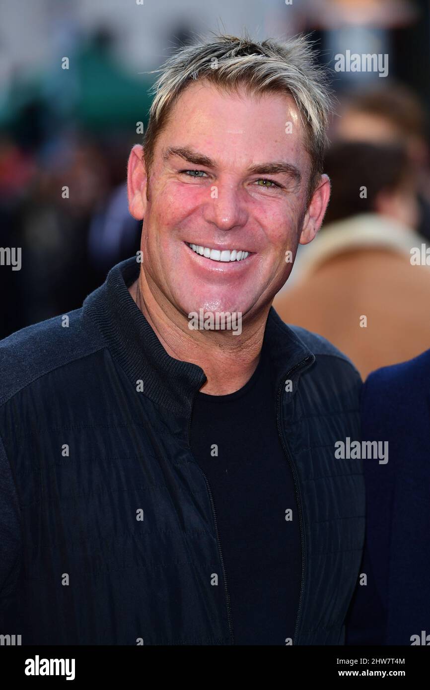 File photo dated 26-09-2016 of Shane Warne attending the european premiere of Deepwater Horizon ...