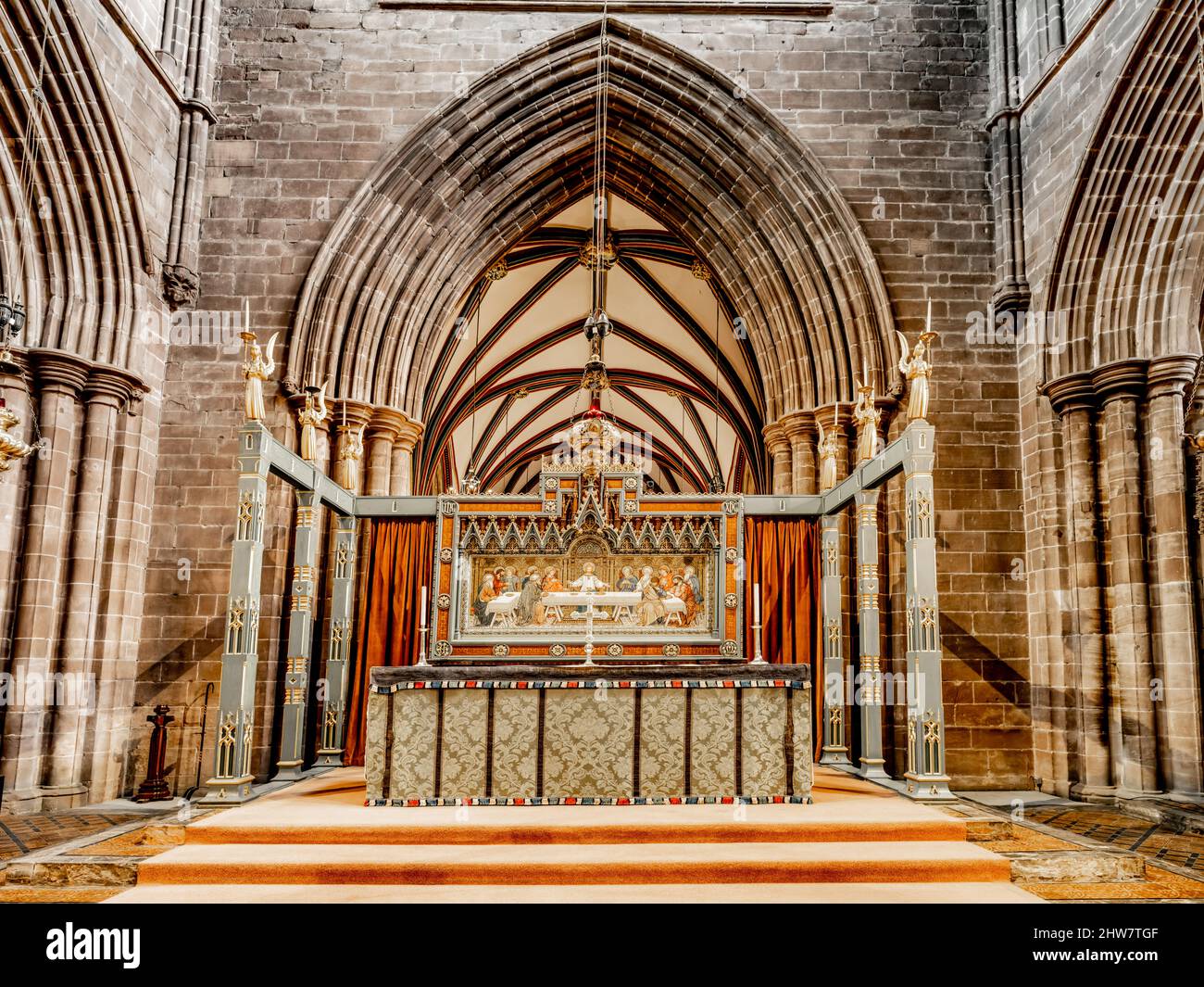 The High Alter in front of the curtained ladies chapel within Chester ...
