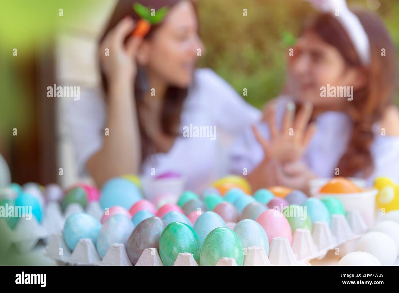 Family playing rabbit easter hi-res stock photography and images - Alamy