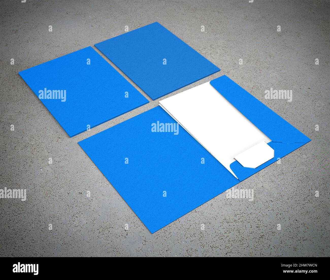 File Folder Mockup on Gray Background 3D Rendering Stock Photo - Alamy