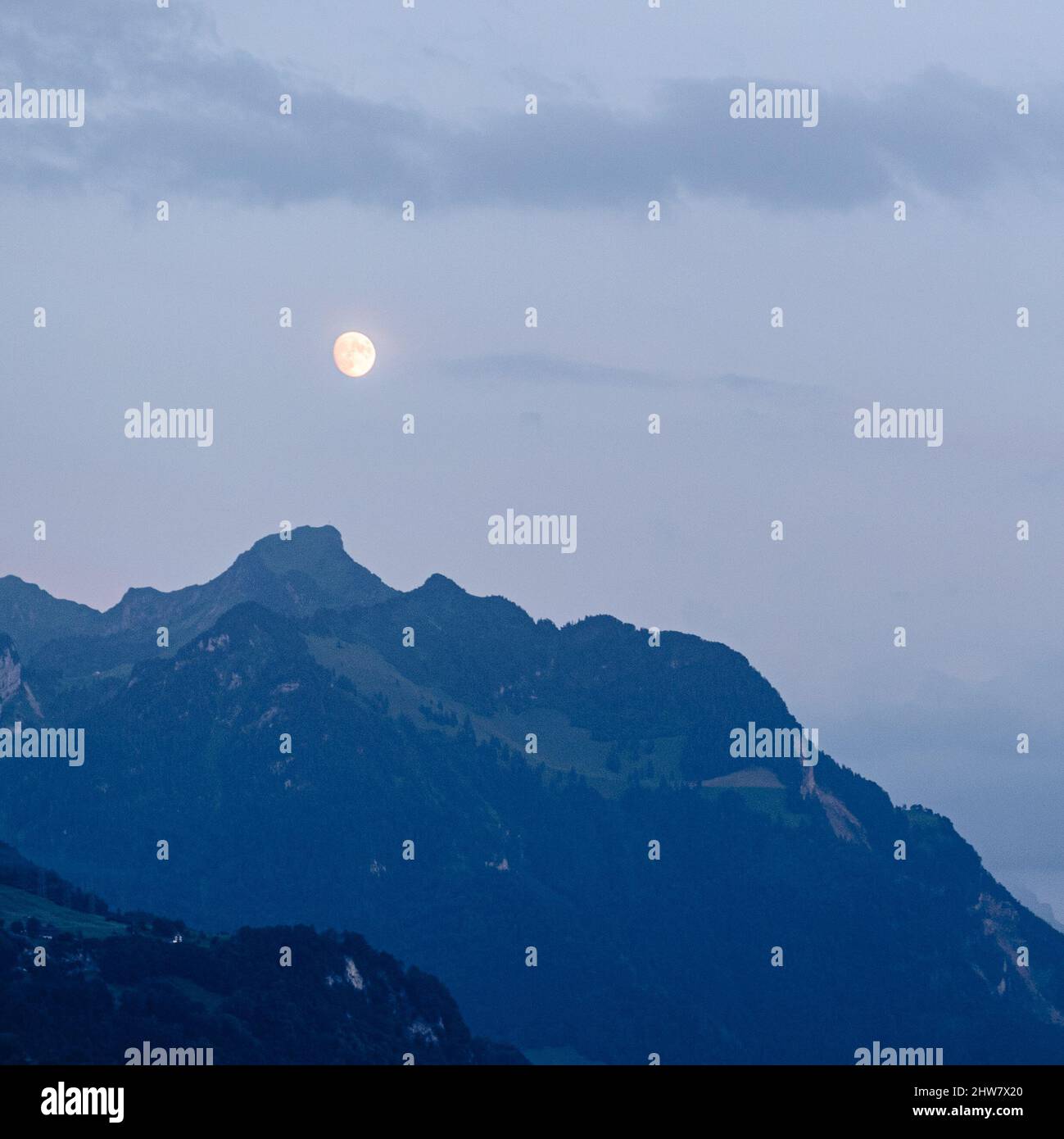 Moon over mountain top hi-res stock photography and images - Alamy