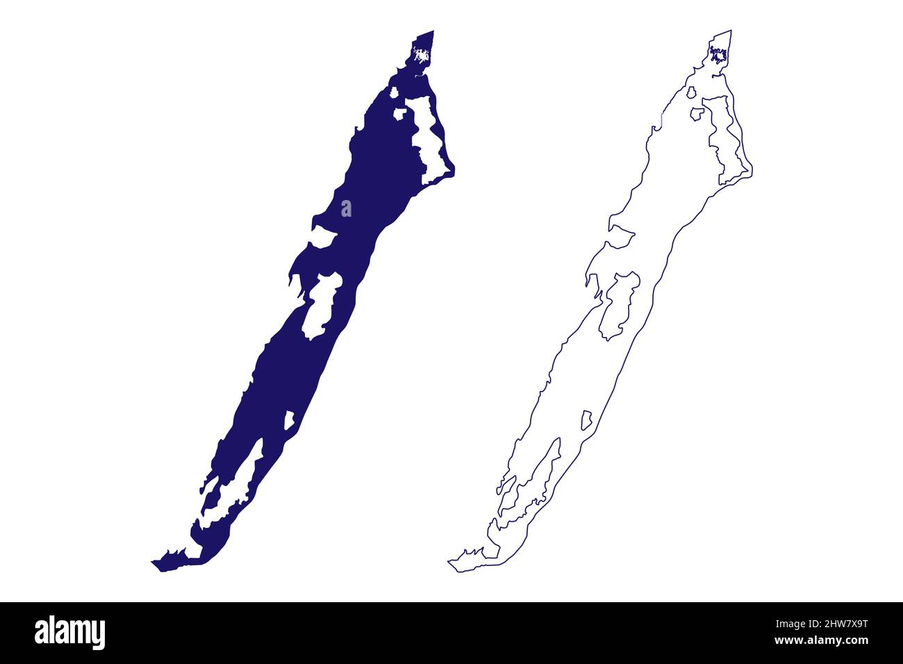Ambergris Caye island (Belize, Cenrtal America, Caribbean islands) map ...