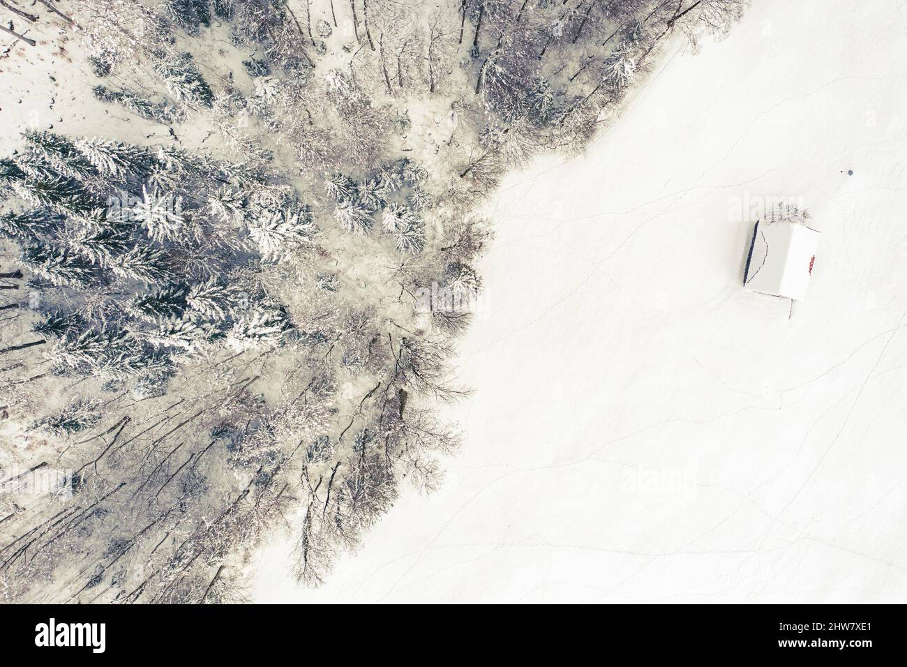 Aerial view winter background hi-res stock photography and images - Alamy