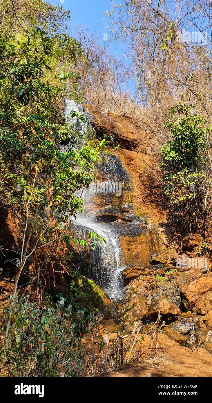 Waterfall in Brazil called the Paduas, waterfall with trail in the ...