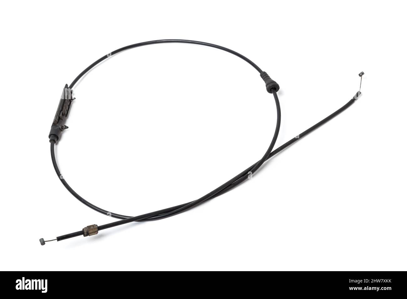 Metal cable parking brake isolated on white background. Auto service ...