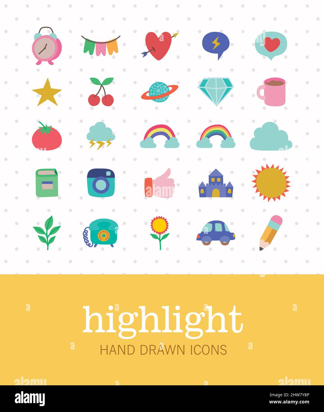 cute highlight icons Stock Vector Image & Art - Alamy