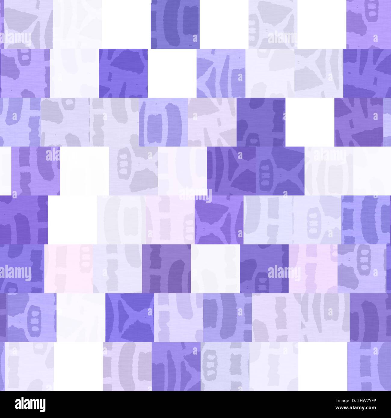 Random patchwork purple mosaic pixel grid seamless pattern. Modern ...