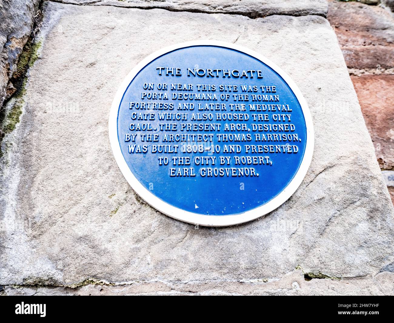 North Gate sign, near the centre of Chester, capital City of Cheshire ...