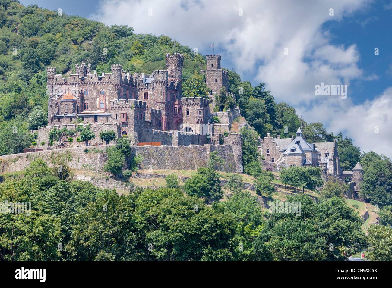 Rhine River Valley, Germany. Reichenstein Castle, 13th-14th Century ...