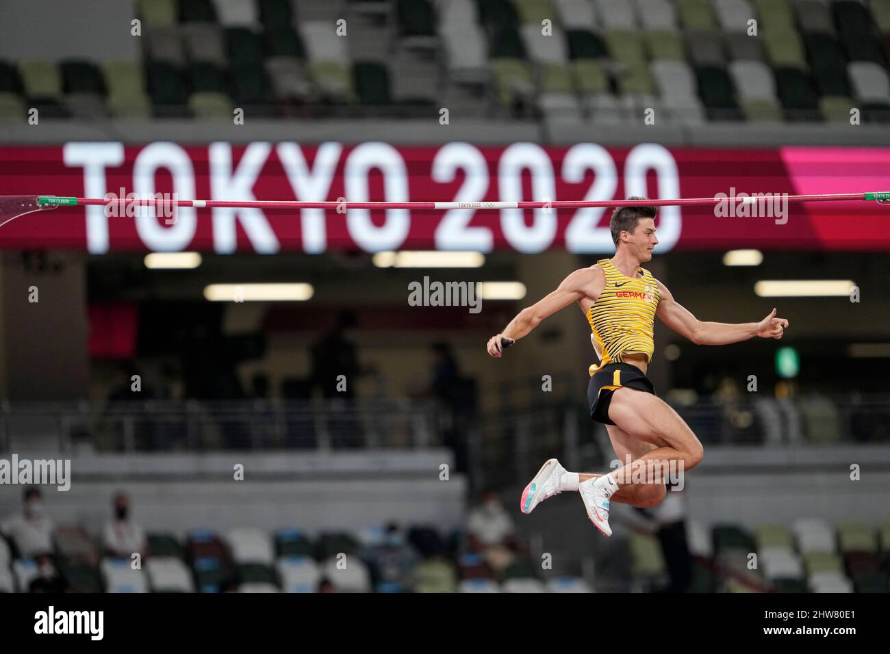 Oleg Zernikel participating in the Tokyo 2020 Olympics in the pole ...