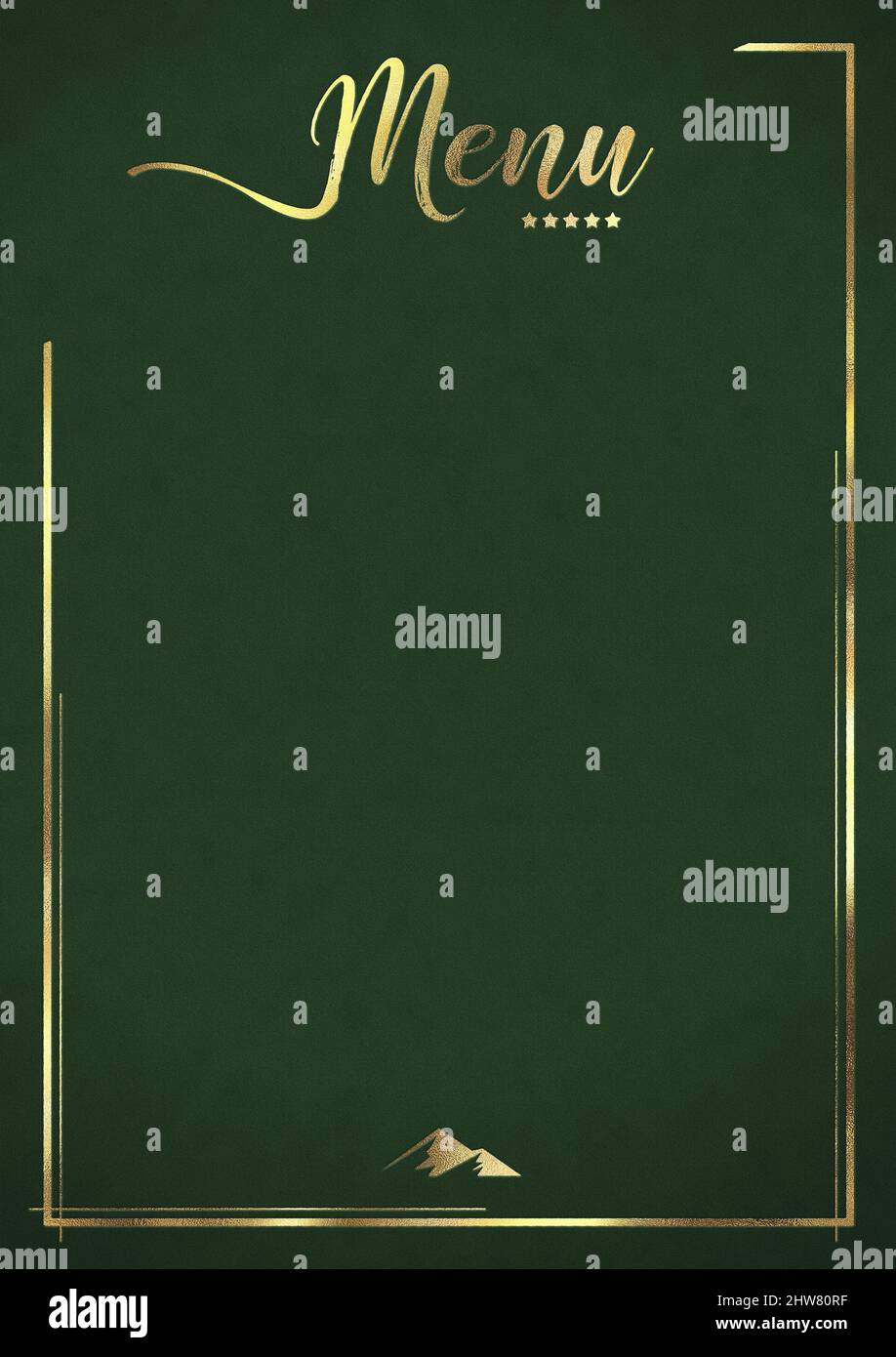 Green Luxury Restaurant Menu Background Suede with Embossed Gold Lines ...