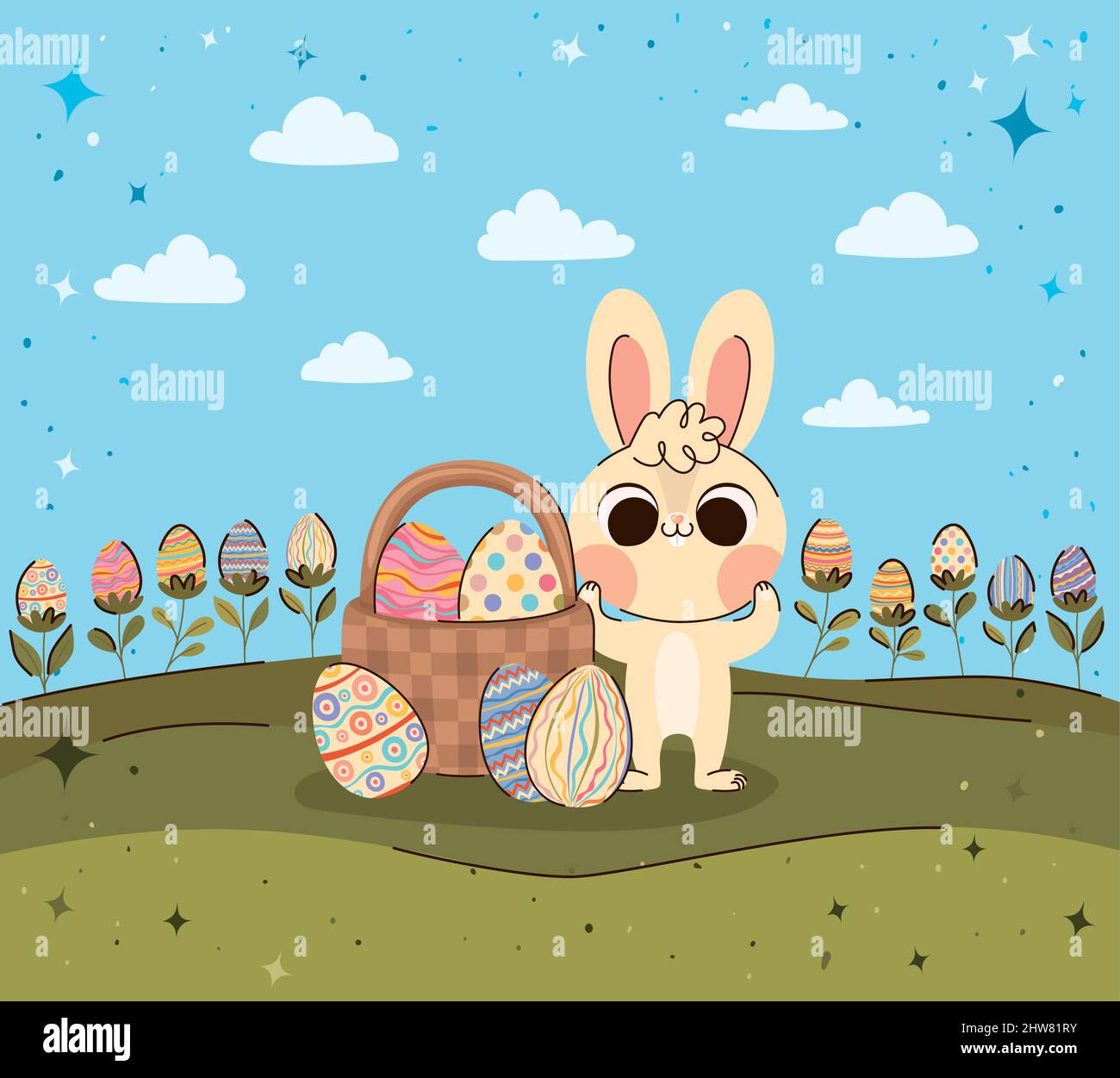easter card with bunny Stock Vector Image & Art - Alamy