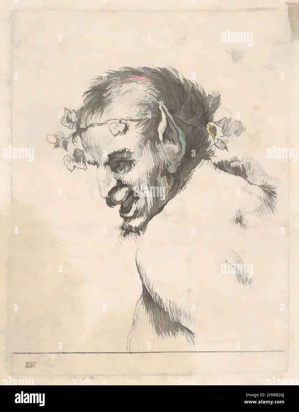 Art inspired by Plate 29: bust of a laughing satyr, facing left in ...
