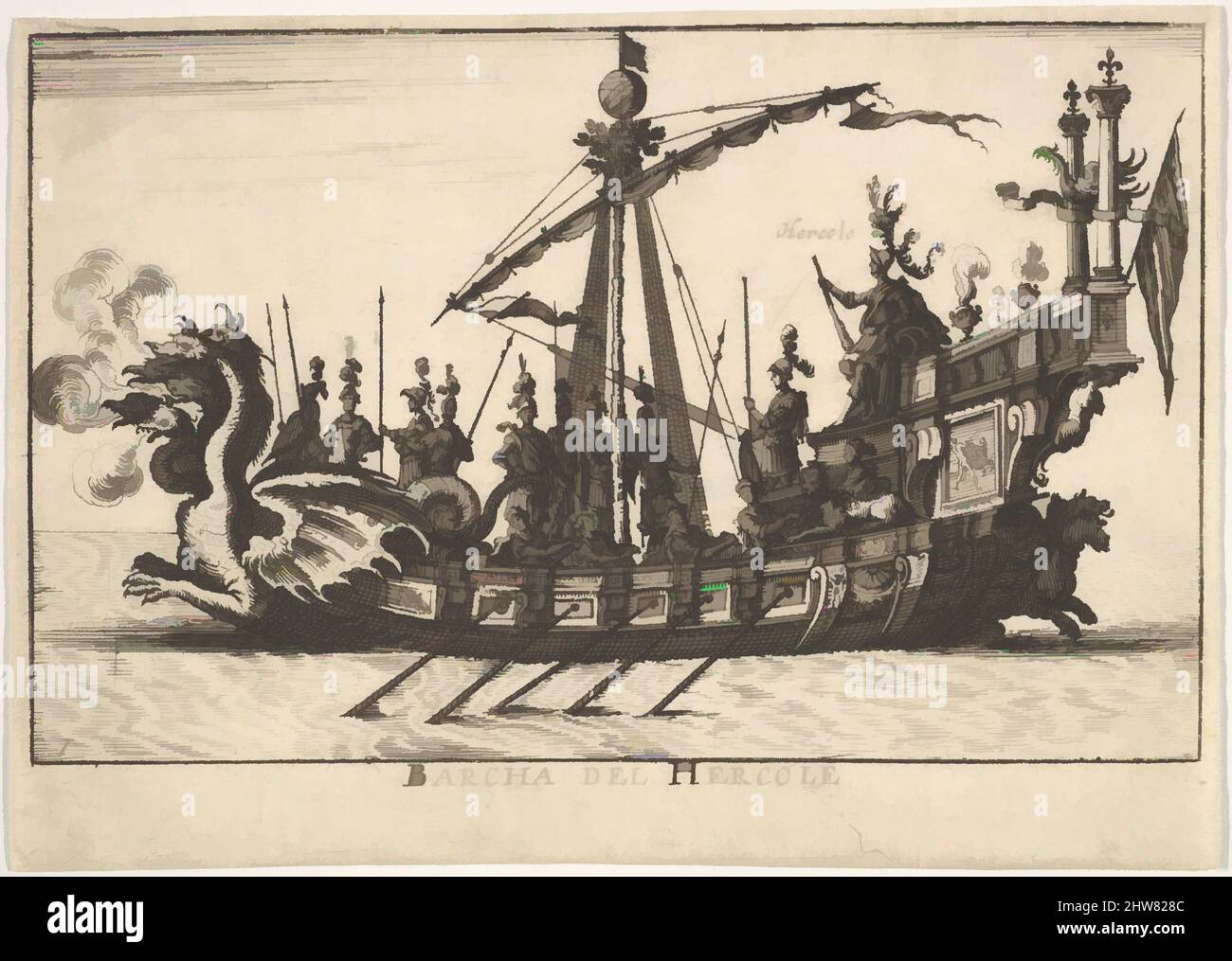Plate 1: Ship of Hercules (Barcha del Hercole), with dragon-headed prow ...