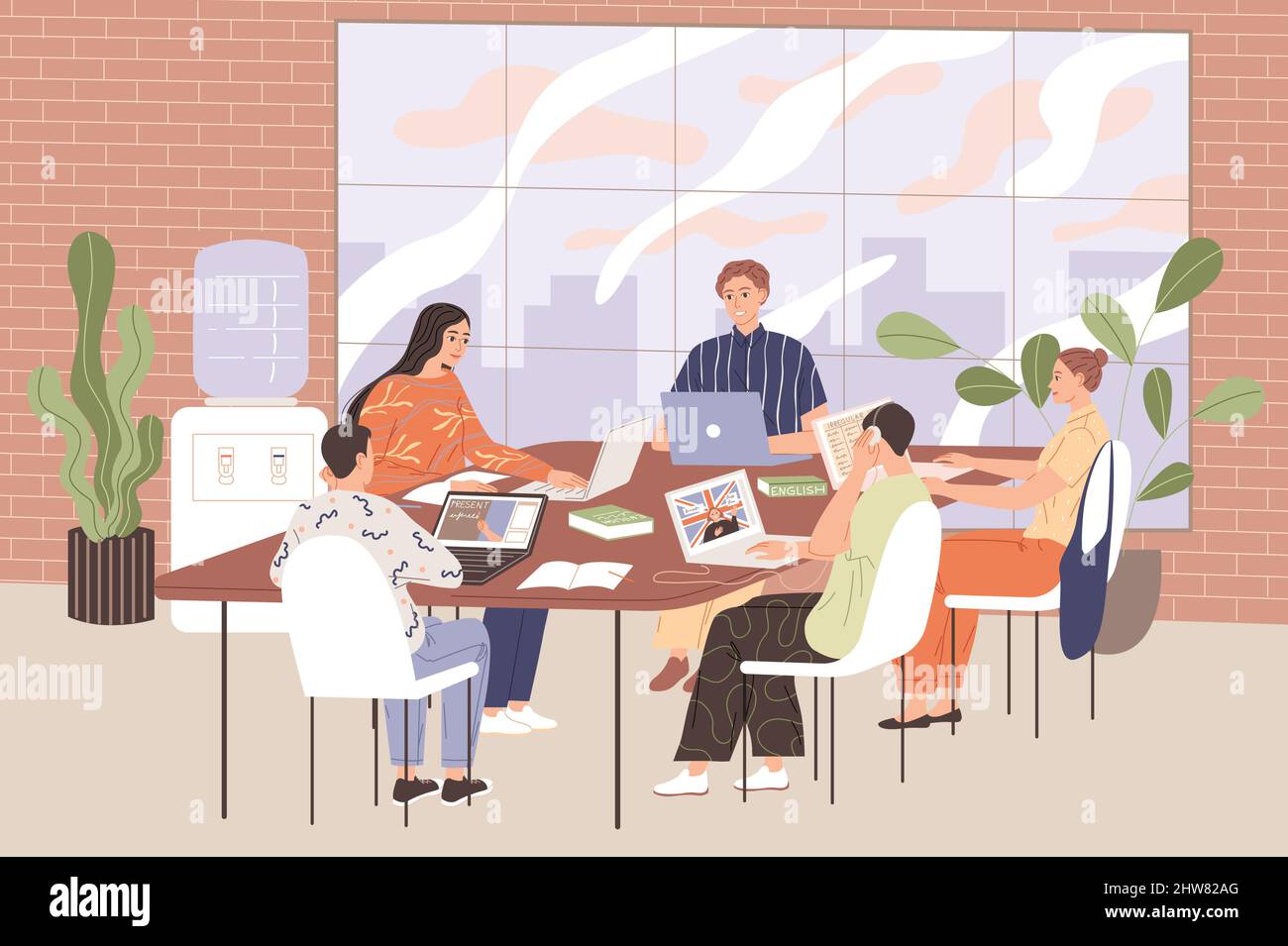 Study table group university Stock Vector Images - Alamy