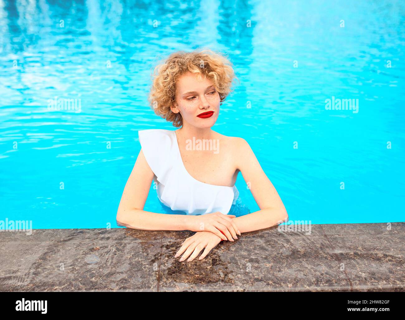 beautiful smiling redhead (ginger) woman portrait enjoying life in the ...