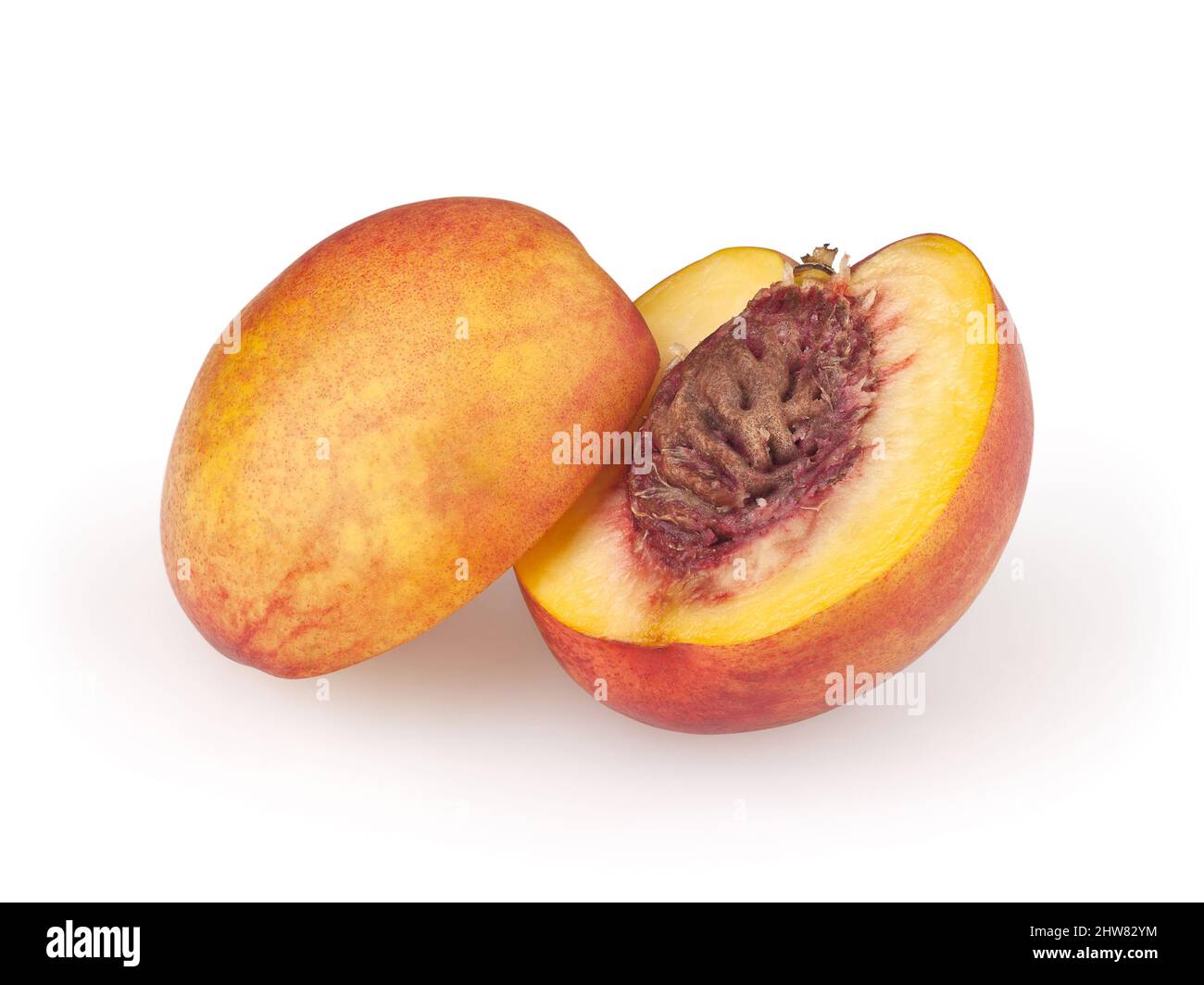 Nectarine isolated on white background with clipping path Stock Photo ...