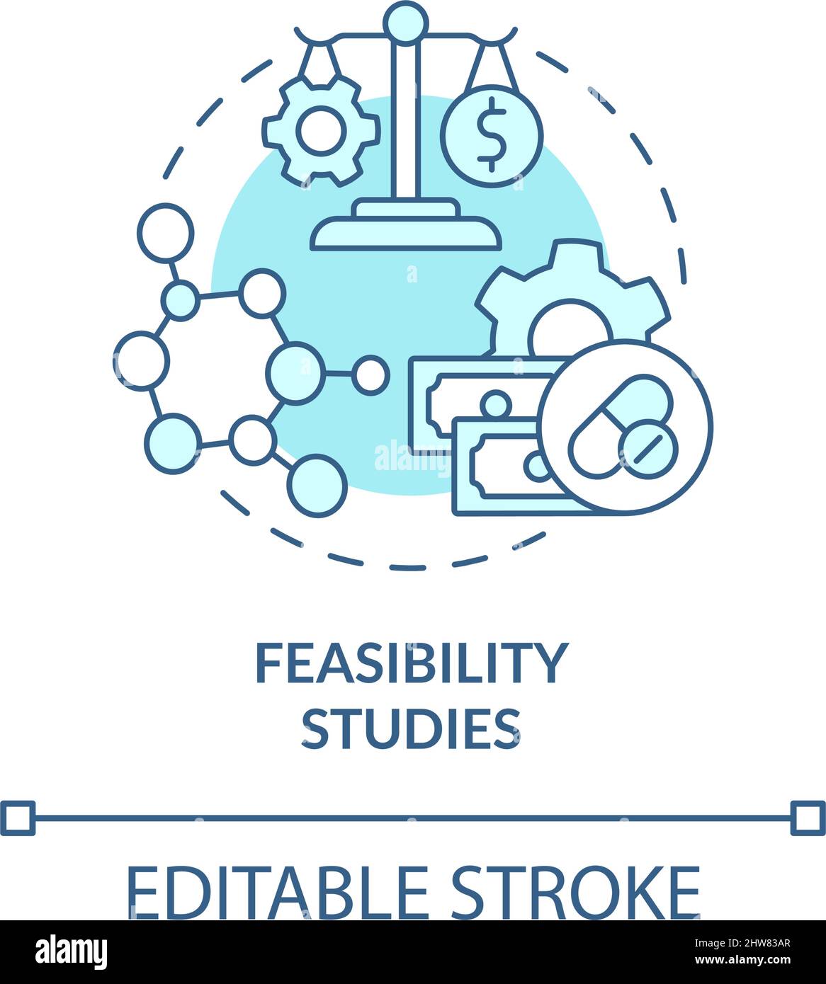 Feasibility studies turquoise concept icon Stock Vector Image & Art - Alamy