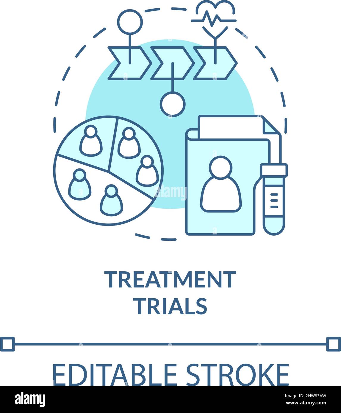 Treatment trials turquoise concept icon Stock Vector Image & Art - Alamy