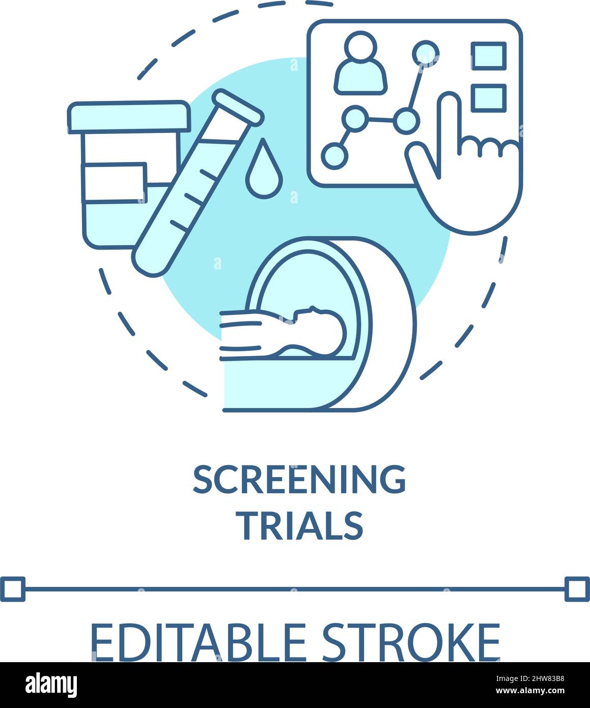 Screening trials turquoise concept icon Stock Vector Image & Art - Alamy