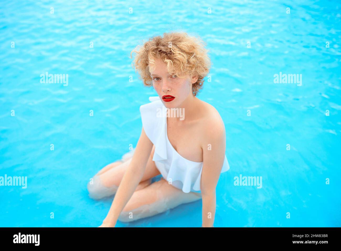 Beautiful Smiling Redhead Ginger Woman Portrait Enjoying Life In