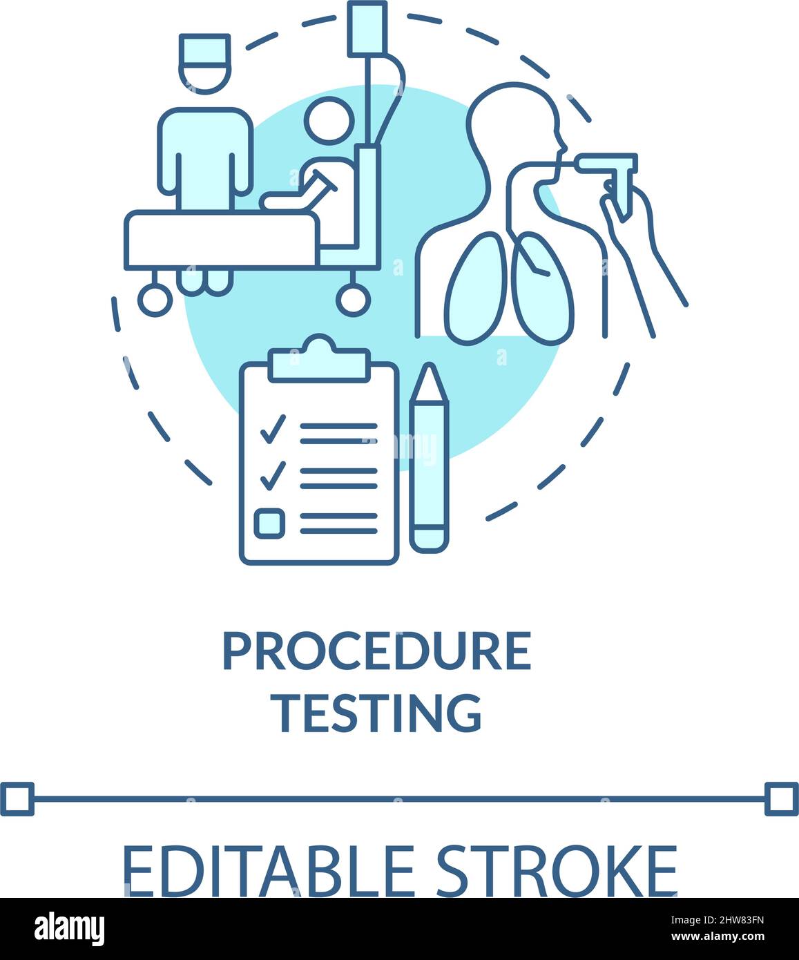 Procedure testing turquoise concept icon Stock Vector Image & Art - Alamy
