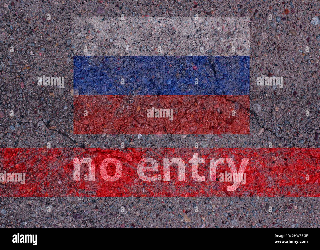 Russians are not allowed to enter, Text No entry Stock Photo - Alamy