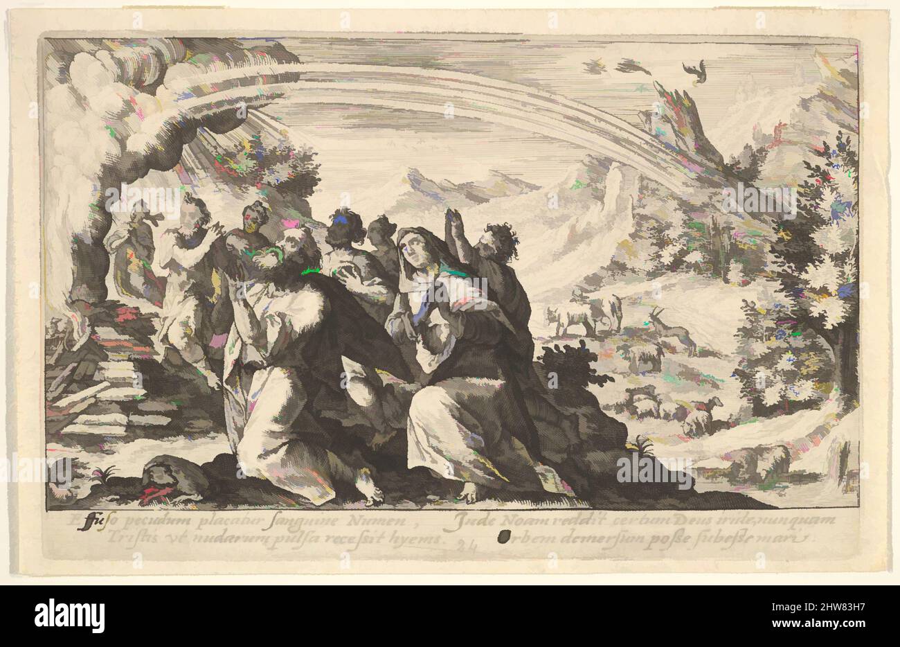 Art inspired by God enters into a covenant with Noah: next to a smoking ...