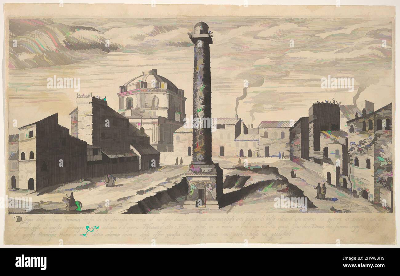 Art inspired by Plate 31: view of the column of Trajan, shown with its ...
