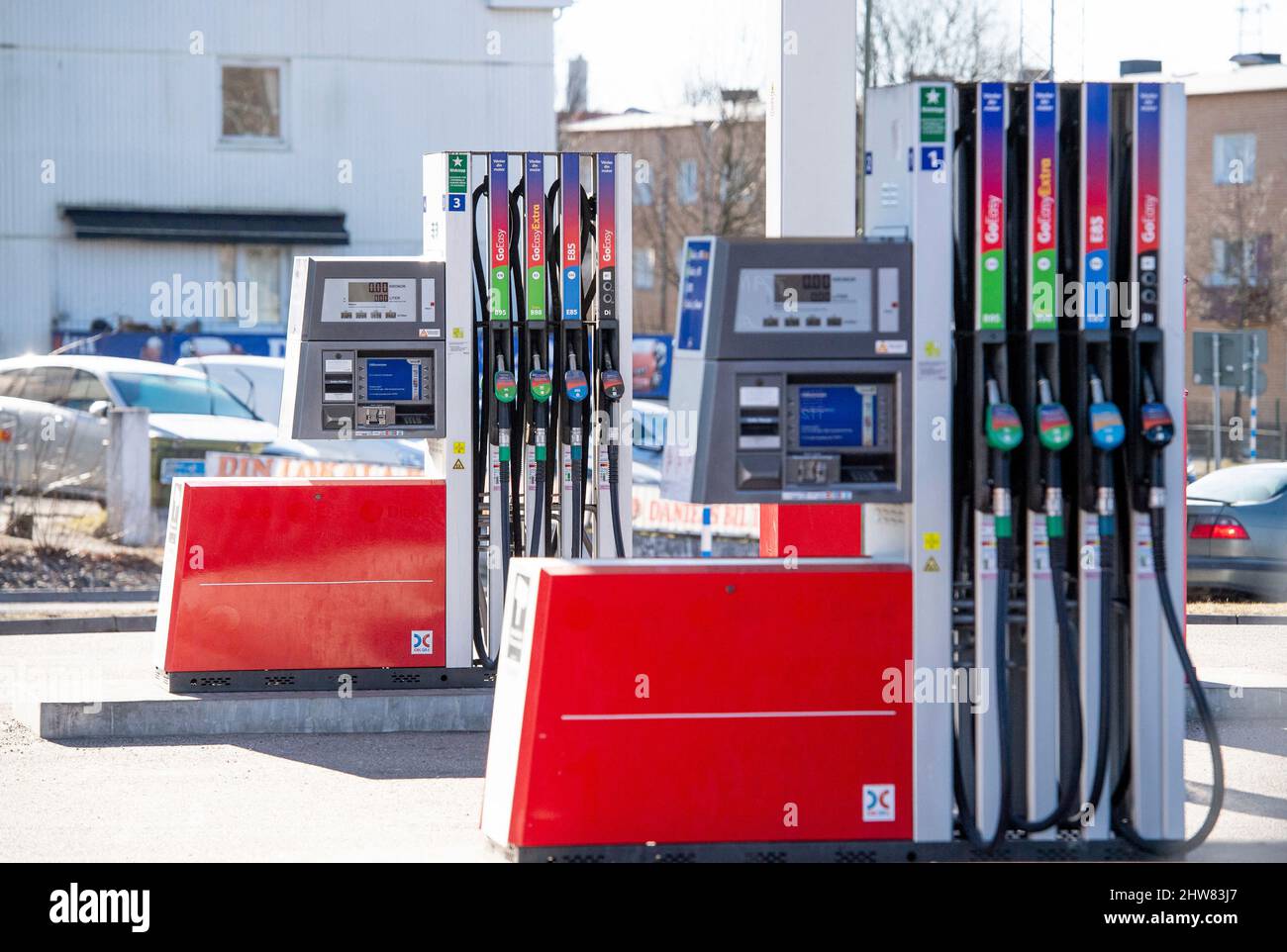 Sweden, Sweden. 04th Mar, 2022. Record fuel prices in Sweden on March 4 ...
